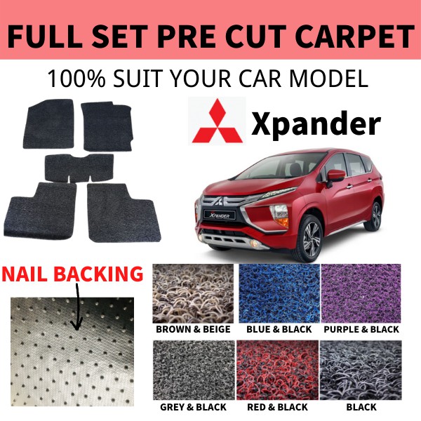 MITSUBISHI Xpander Customized 12MM Car Coil Floor Mat Carpet Nail ...
