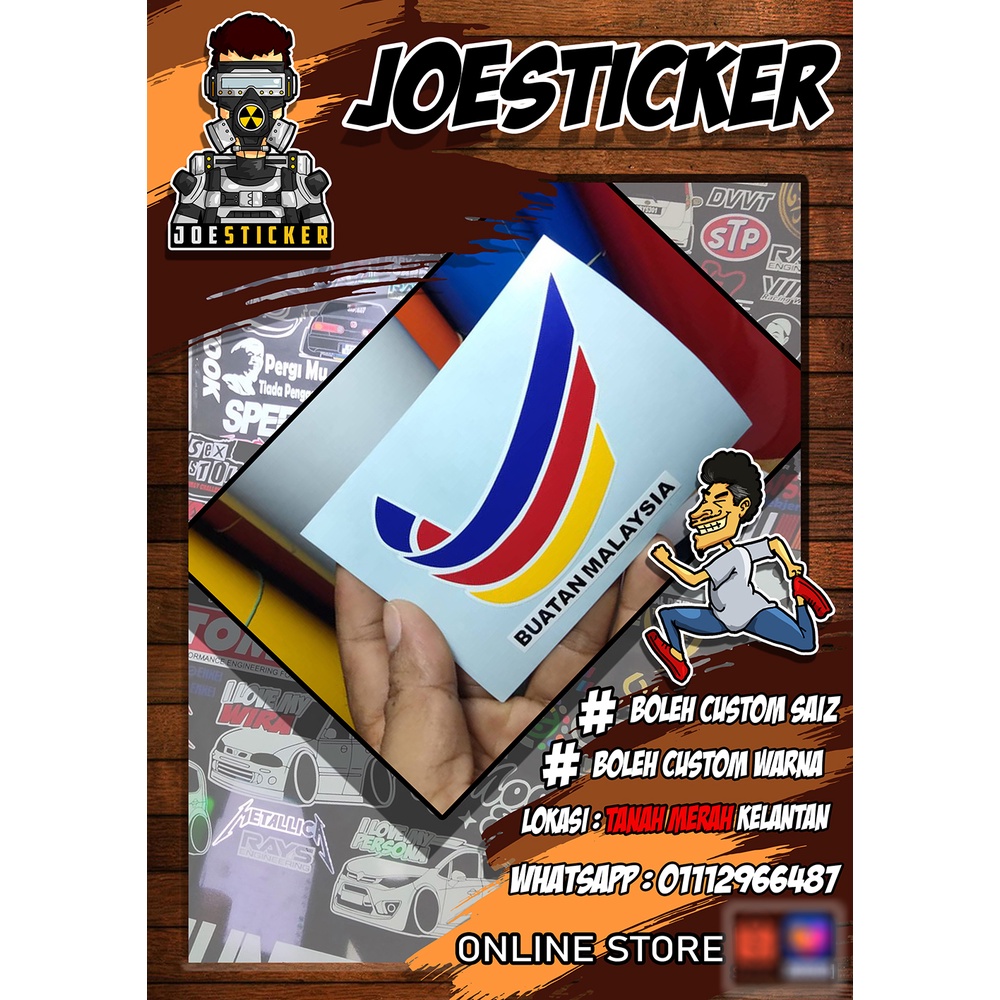 sticker buatan malaysia untuk motosikal saiz 3.5 inci | Shopee Malaysia