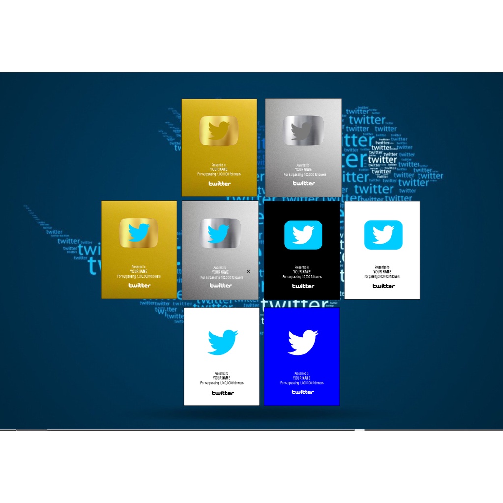 Acrylic TWITTER Award Plaque Display with Personalized Name (WATERPROOF ...
