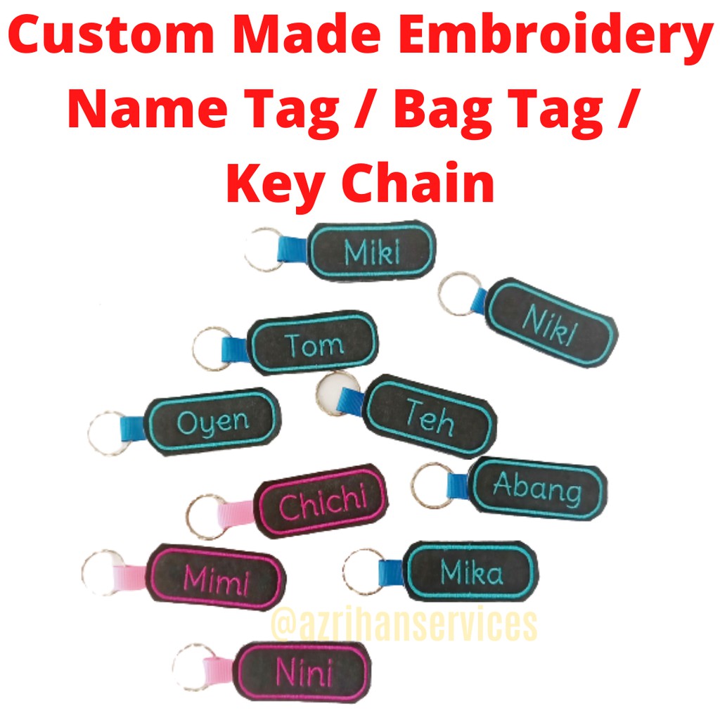 Custom Made Key Chain Personalised Name Tag Bag Tag High Quality Felt ...