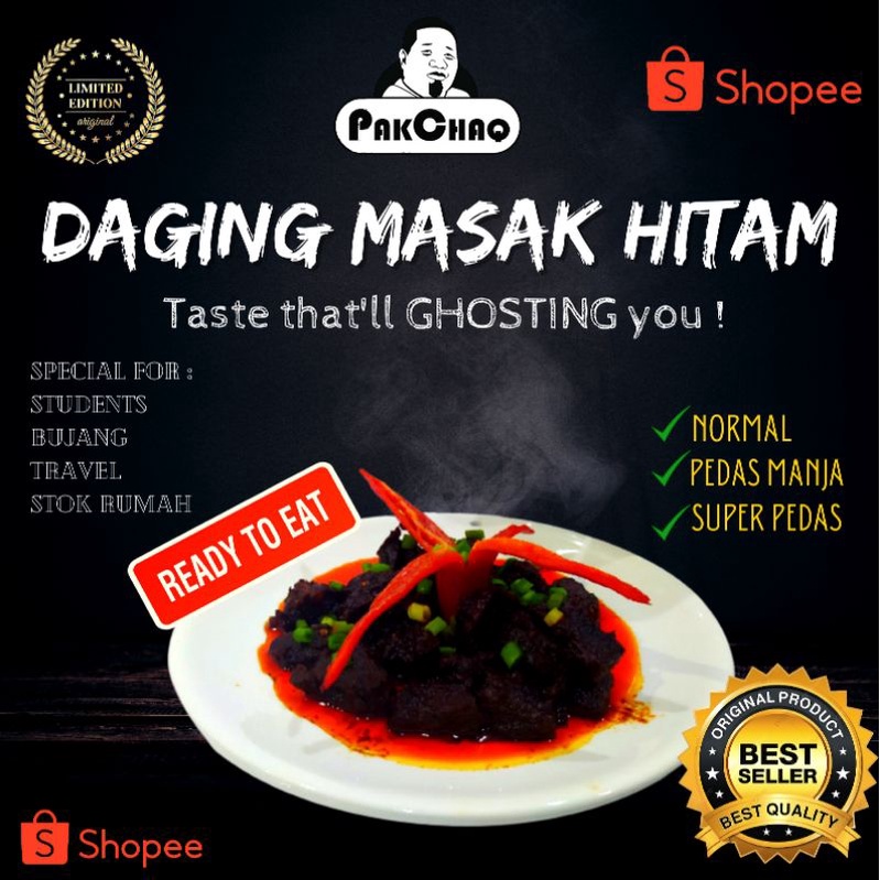 🔥Hot Item🔥Daging Masak Hitam PakChaq (300g)(daging sambal,daging hitam ...