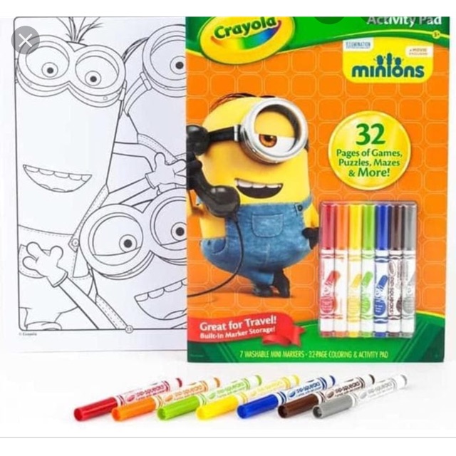 CRAYOLA MINIONS COLOR AND ACTIVITY BOOK / Buku | Shopee Malaysia