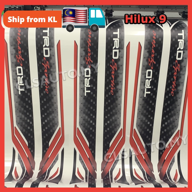 Toyota Hilux Body Sticker Car Side Lining Original Design 9 Pelekat ...
