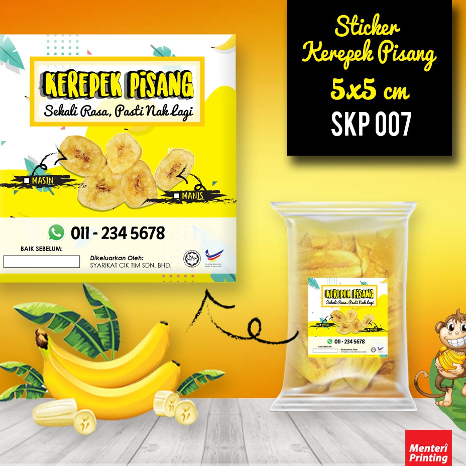 🔥LAKU KERAS!![READY STOCK] STICKER PRODUK KEREPEK PISANG SKP07 80PCS 🔥 ...