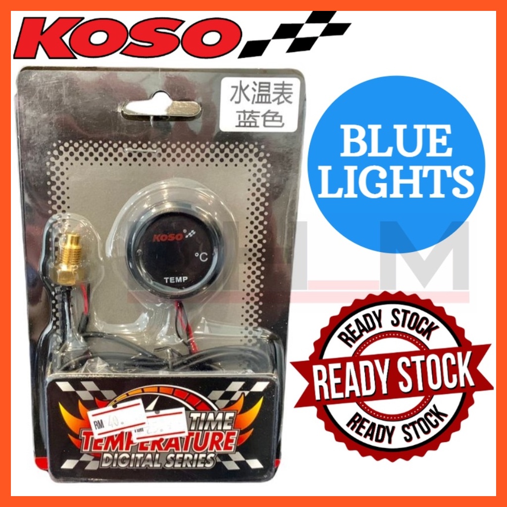 Koso 🔥 Thermometer Round Digital Meter Temperature Motorcycle Motor ...