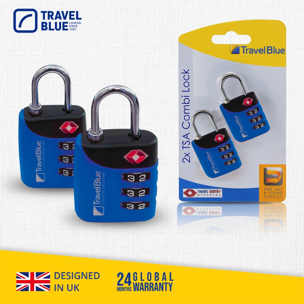 Travel Blue TSA 3 Dial Combination Lock [Twin Pack] | Shopee Malaysia