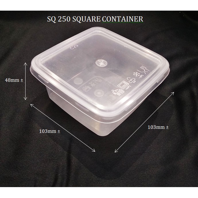 SQ250 Square Microwave Food Container with Lid (50pcs) / Bekas Makanan ...