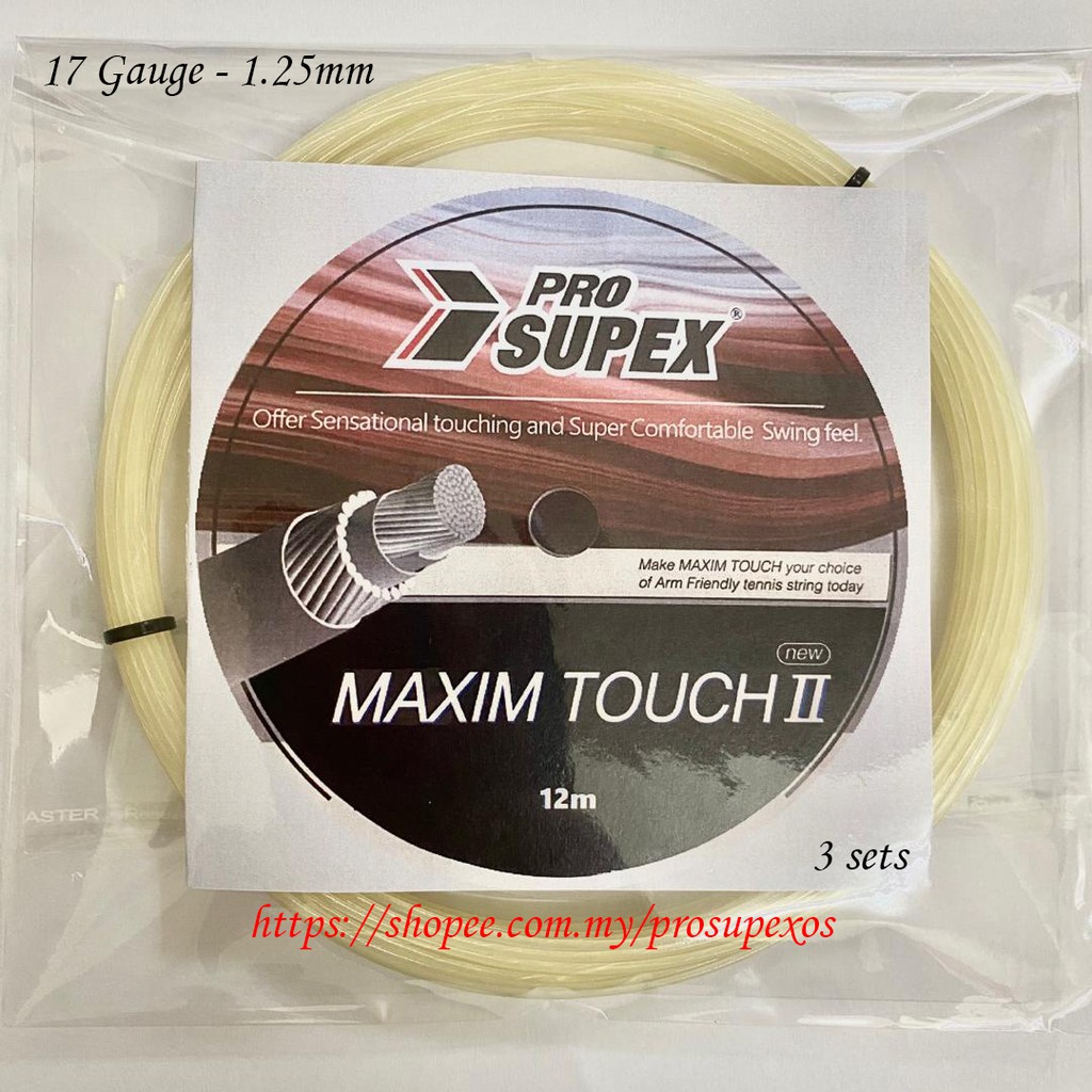 1 SET Pro Supex MAXIM TOUCH2 1.30mm round tennis string vibrate ...