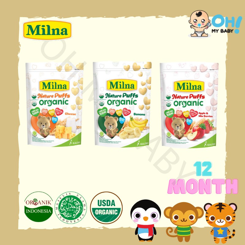 Milna Nature Puff Organic 15G Biskut Baby Rusk Natufoodies Baby Natura ...