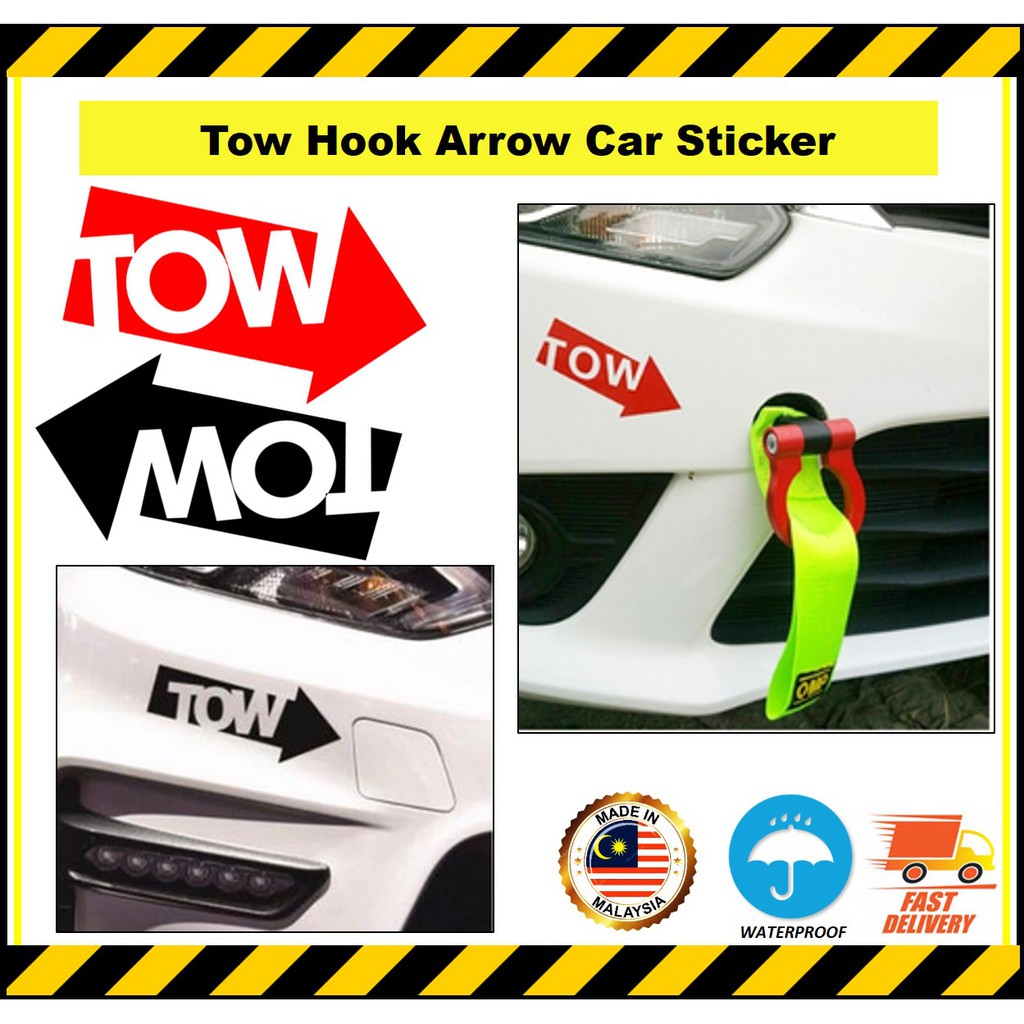Tow Hook Arrow Car Sticker. WATERPROOF GLOSSY STICKER | Shopee Malaysia