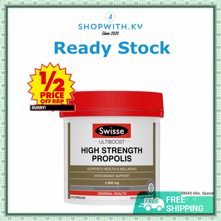 [现货+包邮 Date: 04/2026] Swisse 高浓度蜂胶 Ultiboost High Strength Propolis 2000mg ( 210 Tablets ) (Made ...