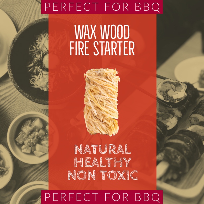 Natural Fire Starter Wax Wood Shavings Penyala Api Arang BBQ Healthy ...