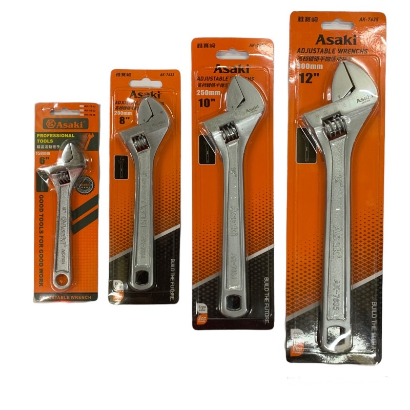 [100% ORIGINAL] Asaki® HEAVY DUTY ADJUSTABLE WRENCH / ADJUSTABLE ...