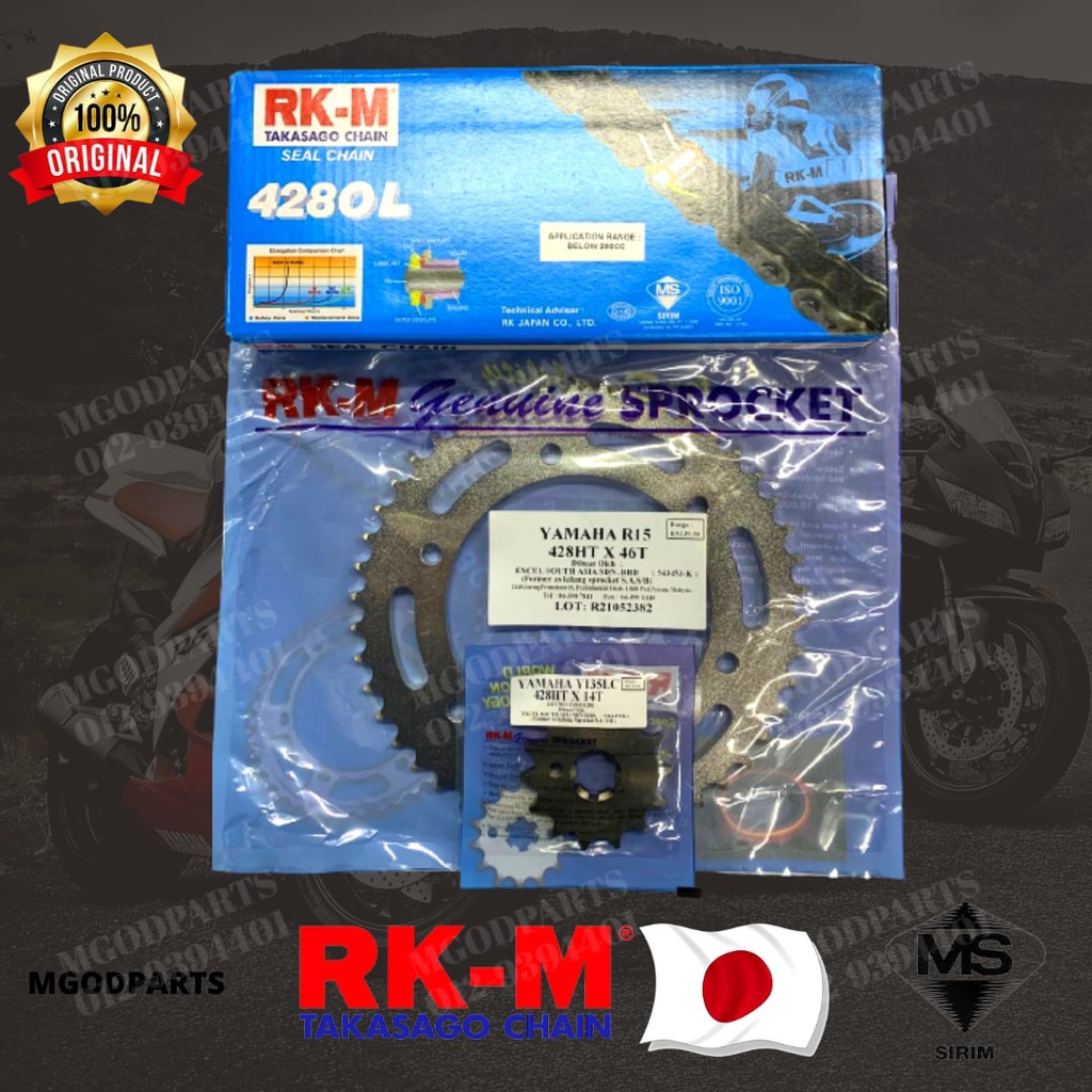YAMAHA R15 MT15 MT 15 RKM ORING CHAIN SET 428 Combo 428OL-128L R15 MT15 ...