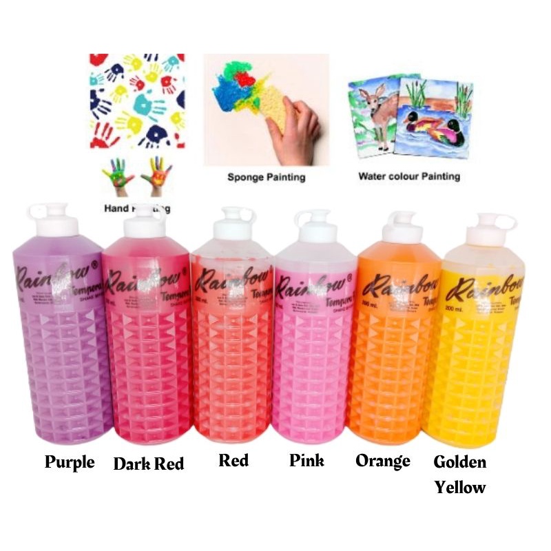 [1 BTL] Nikki Rainbow Non Toxic Fast Drying Tempera Paste Color Paint ...