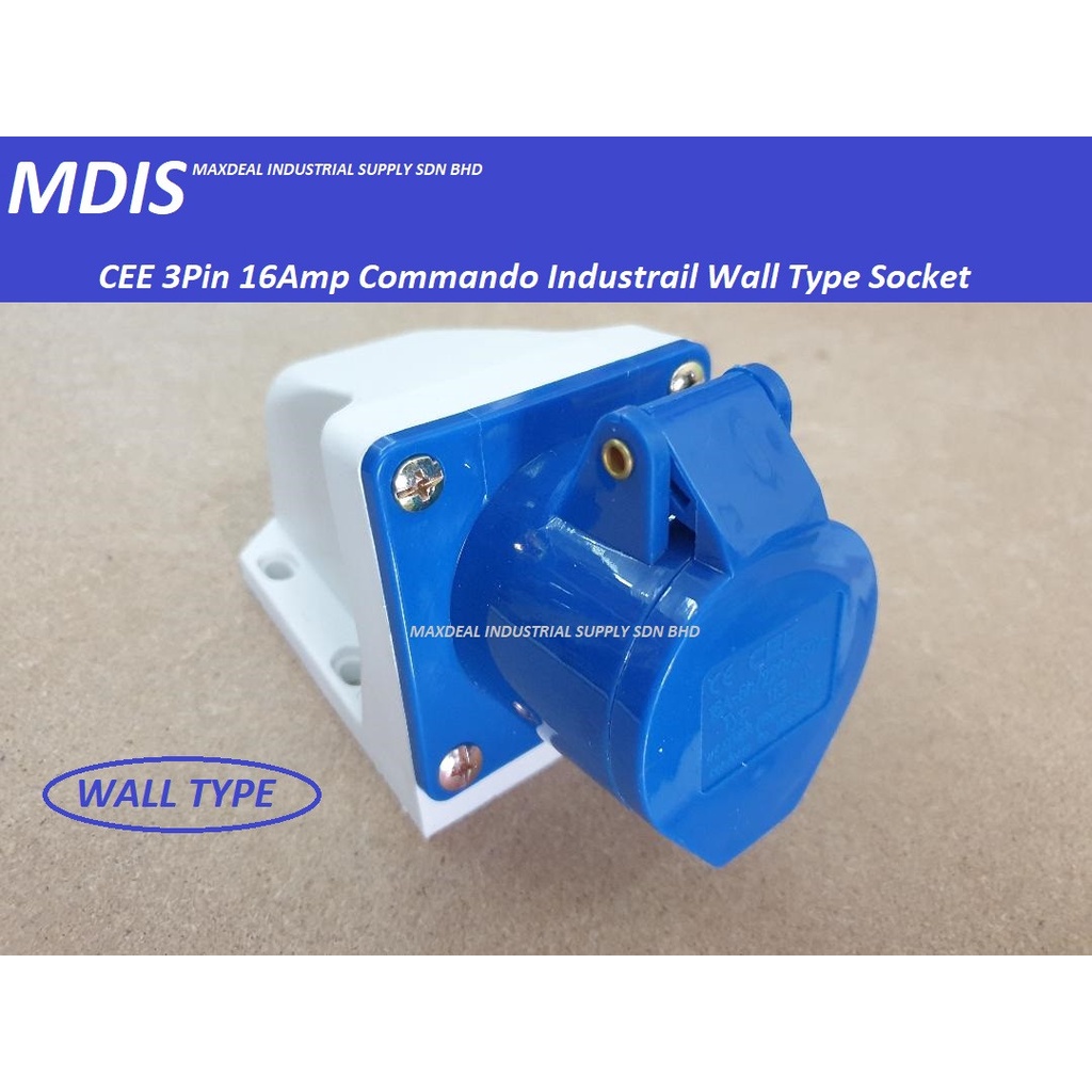 Quality CEE 3Pin 16Amp Commando Industrial Plug Sockets And Wall Type ...