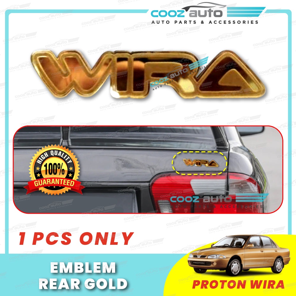 Proton Wira Car Logo Emblem WIRA Badge Rear Bumper GOLD | Shopee Malaysia