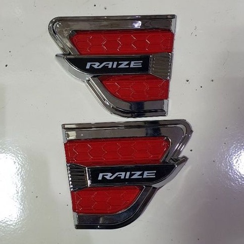 MERAH Raize 2021 - 2024 chrome combination red side ventilator Emblem ...