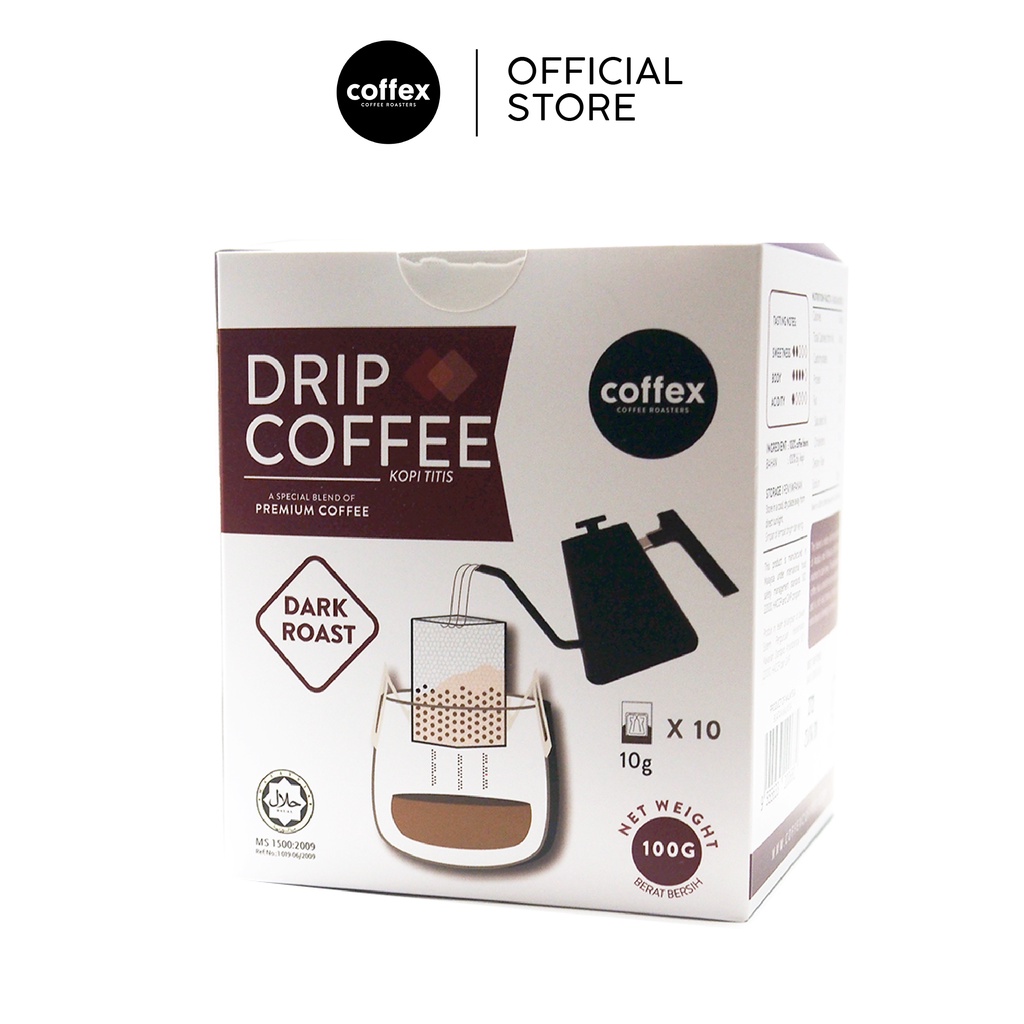 Coffex Coffee - Drip Coffee Dark Roast Arabica & Robusta (10g x 10s) | Shopee Malaysia