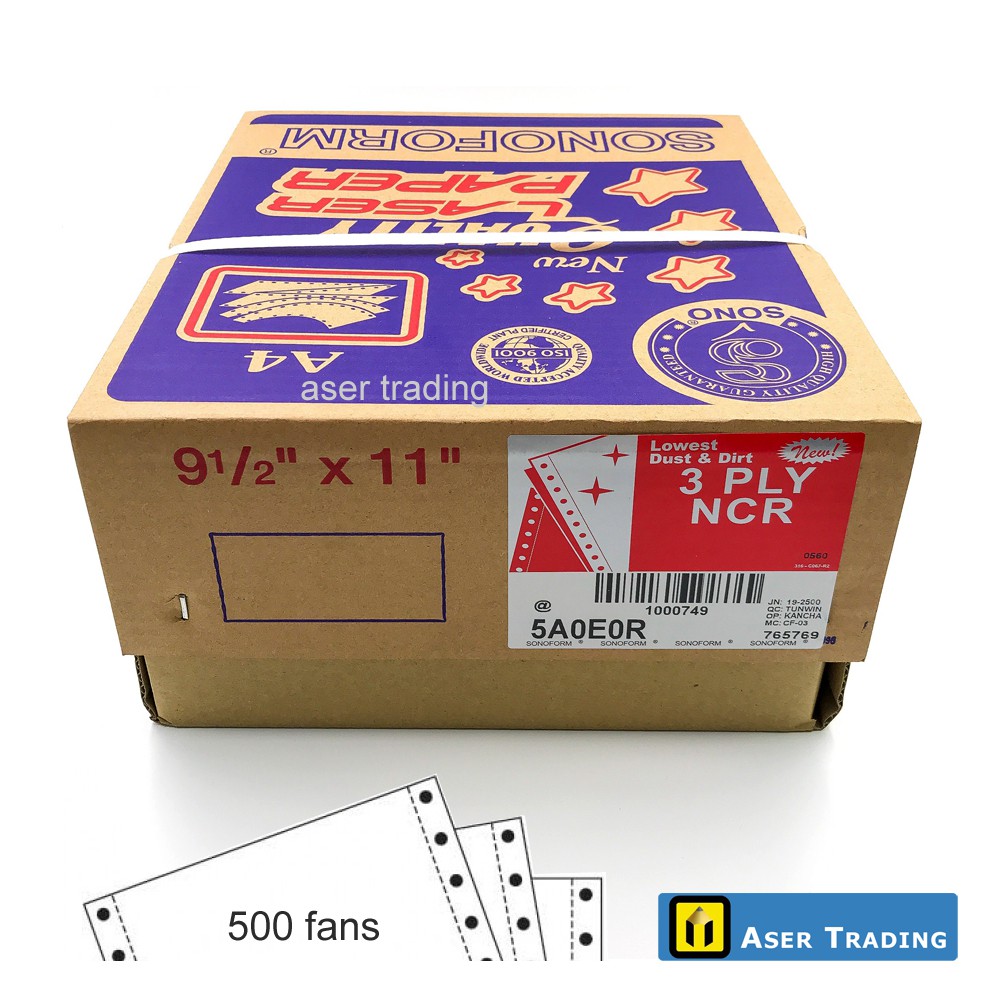 SONOFORM COMPUTER FORM - 3 PLY NCR (500FANS) | Shopee Malaysia