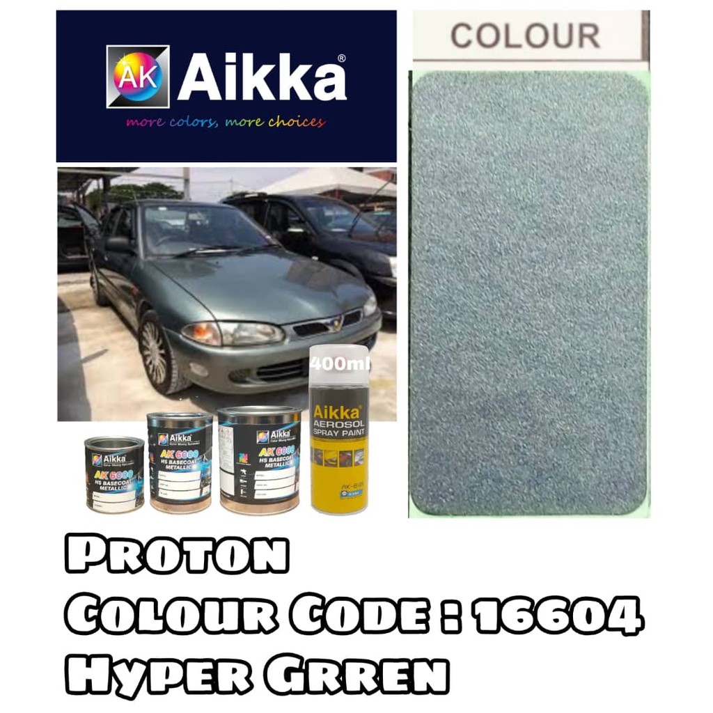 AIKKA Automotive Paint / PROTON WIRA 16604 HYPER GREEN / Touch Up Paint ...