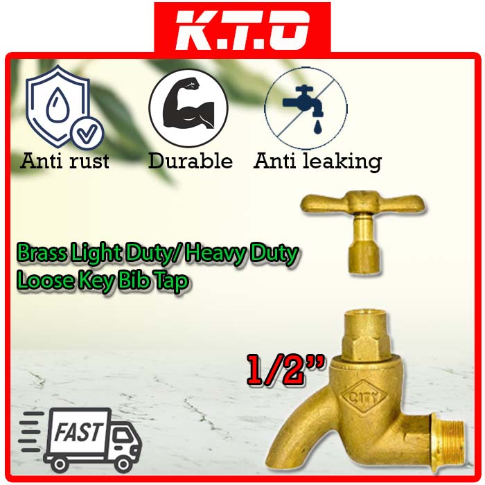 City Brass Loose Key Bib Tap 1/2" Heavy / Light Duty Removeable Key ...