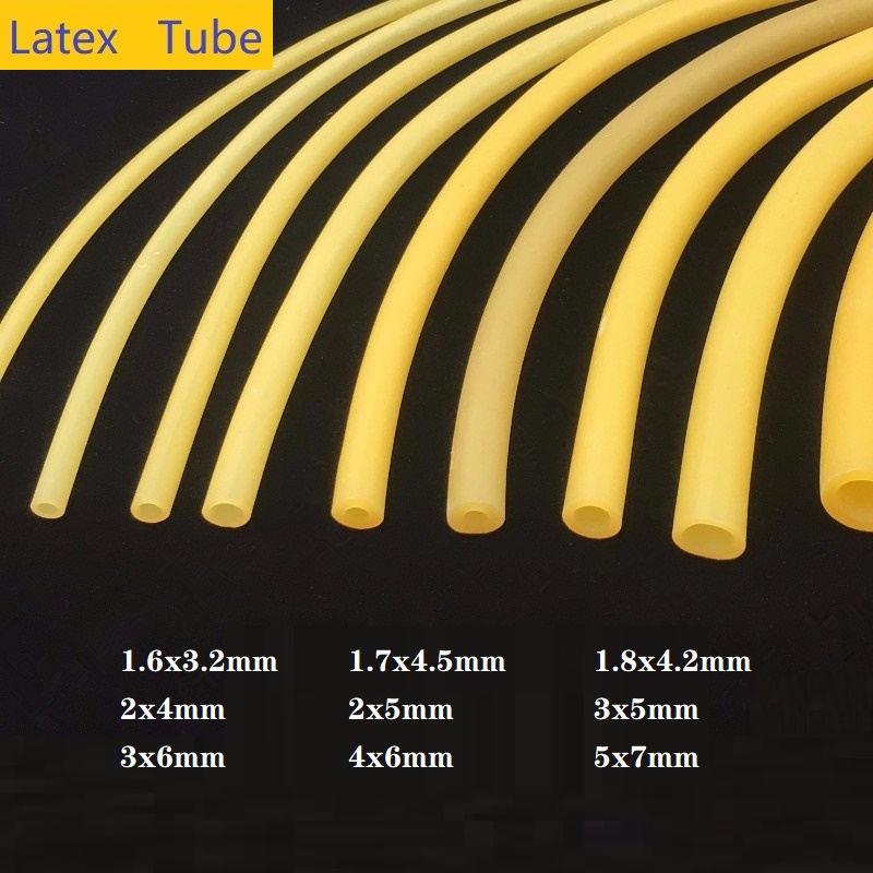 2/5M Natural Latex Tube ID 1.6/1.7/1.8/2/2/4/5/6/8/9/10/12mm Useful ...