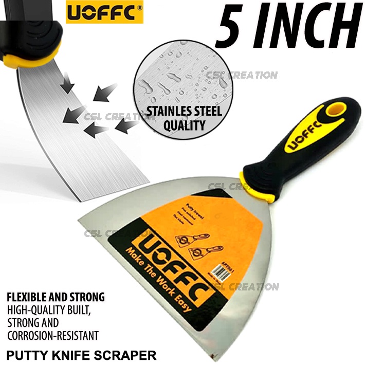 UOFFC Stainless Steel Wall Scraper Putty Scraper Paint Scraper Drywall ...