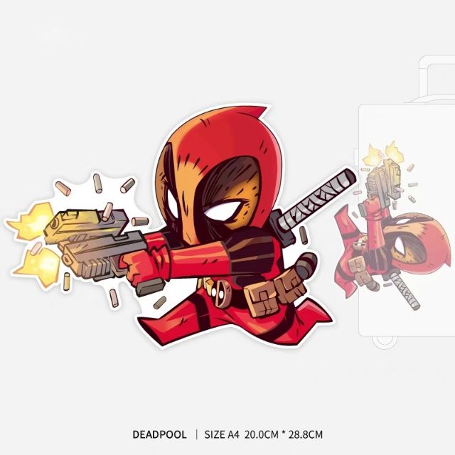 Marvel Deadpool Sticker Luggage Stickers | Shopee Malaysia