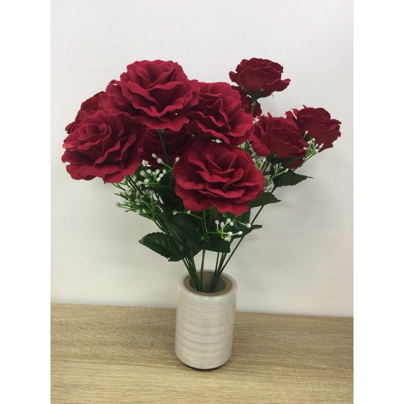 5 buds Velvet Rose/Bunga Rose Baldu Kembang/Artificial Flower/Bunga ...