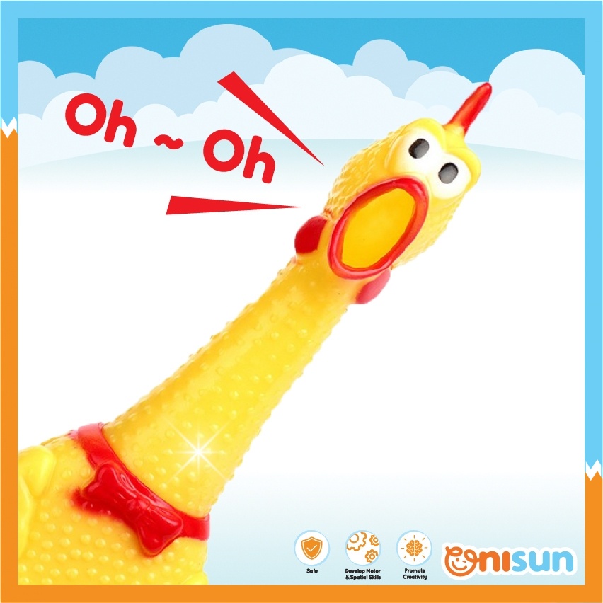 Funny Yellow Screaming Rubber Chicken Squeak Pet Toy (Mainan Kanak ...