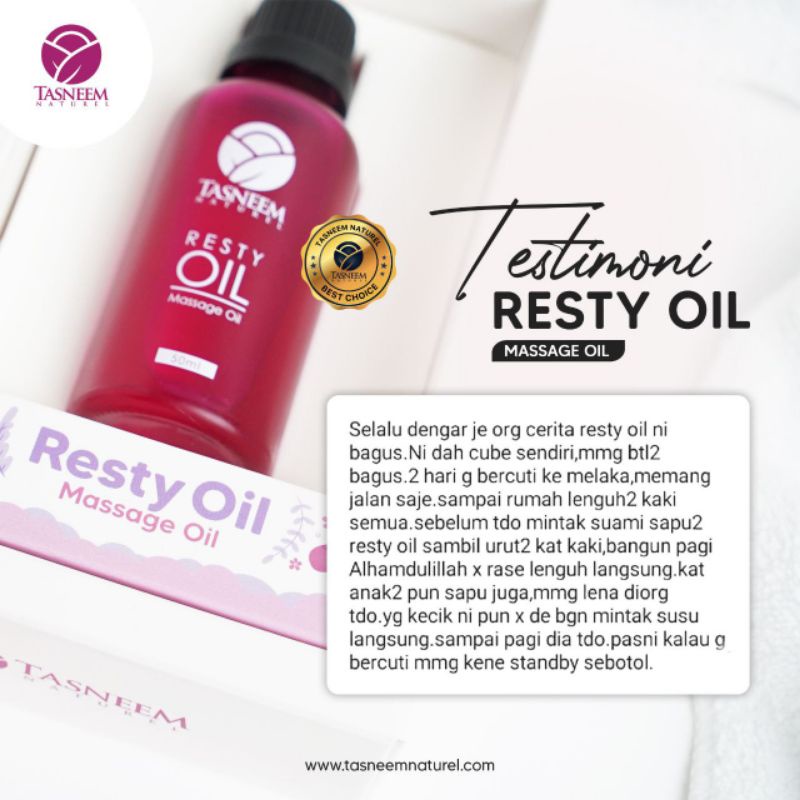 RESTY OIL 50ml (Minyak urut bayi selsema demam batuk) | Shopee Malaysia