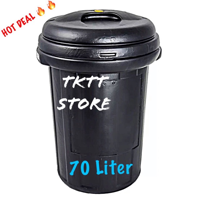 TKTT 70 Liter Mapo HDPE Fiber Dustbin Unbreakable Bin Heavy Duty Dustbin Tong Sampah Tong Hitam ...
