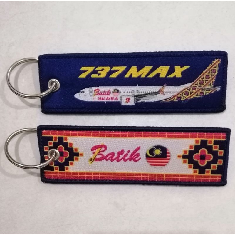 Keychain Batik Malaysia Malindo Boeing B737 Max Woven keychain | Shopee ...