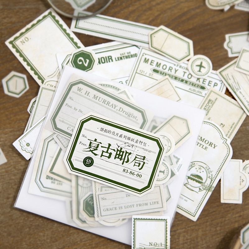 Midoo 48pcs/pack Classic Post Office Frame Retro Memo Pads Vintage ...