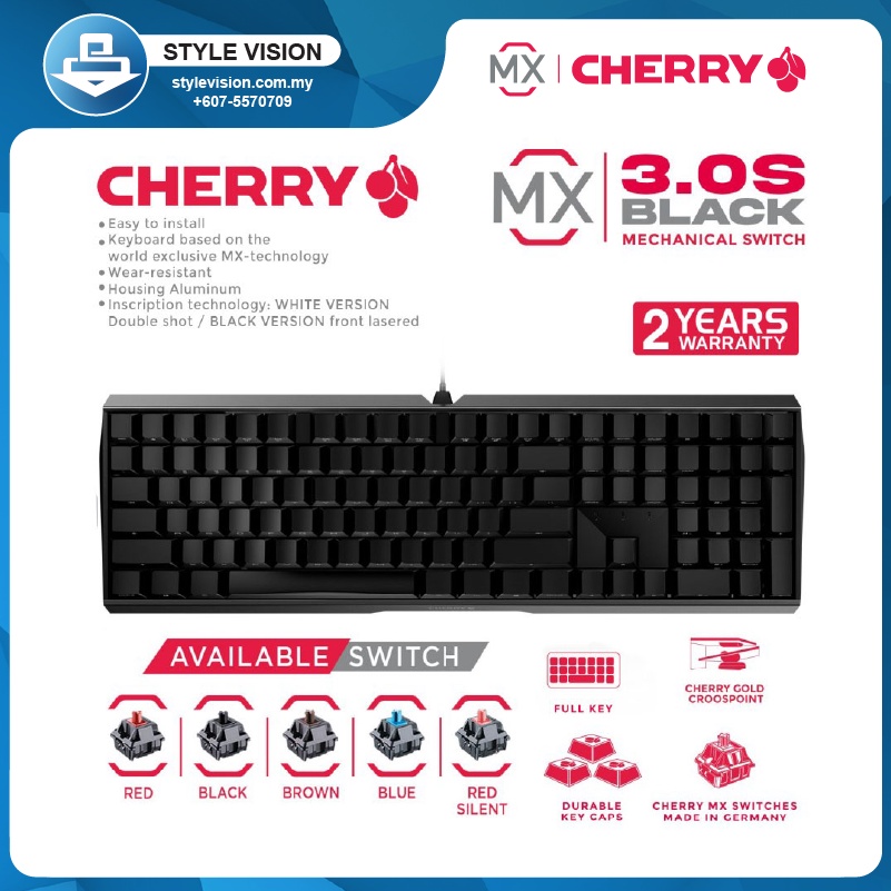 CHERRY MX 3.0 S RGB/ NBL MECHANICAL KEYBOARD | Shopee Malaysia