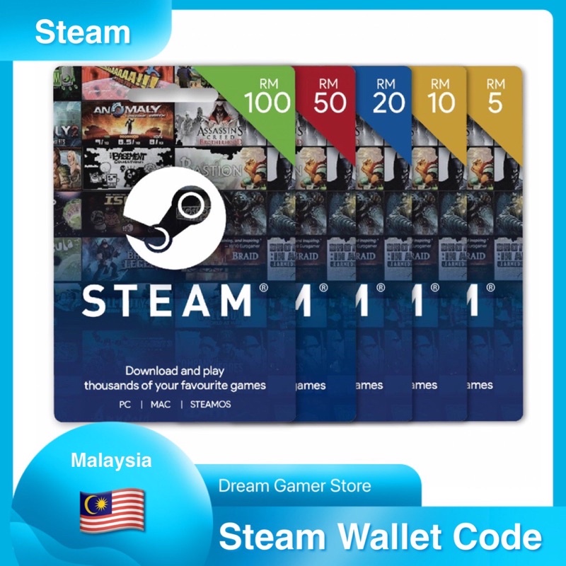 Steam Wallet Gift Card Code Pin Malaysia（MY）Rm5 Rm10 Rm15 Rm20 Rm30 Rm40 Rm50 Rm100 | Shopee ...