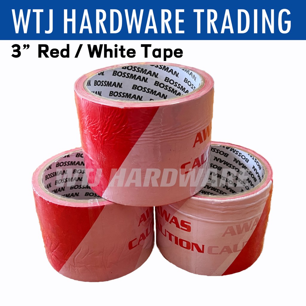 Zebra Warning Caution Tape 3'' x 70M (RED WHITE LINE) / barricade tape ...