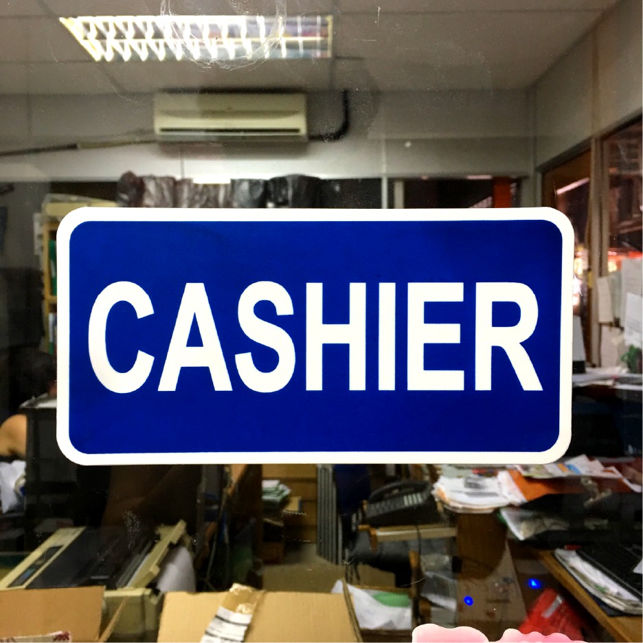 E3538 CASHIER PP SIGN BOARD 100X200MM ( WE ACCEPT CUSTOM-MAKE ORDER ...