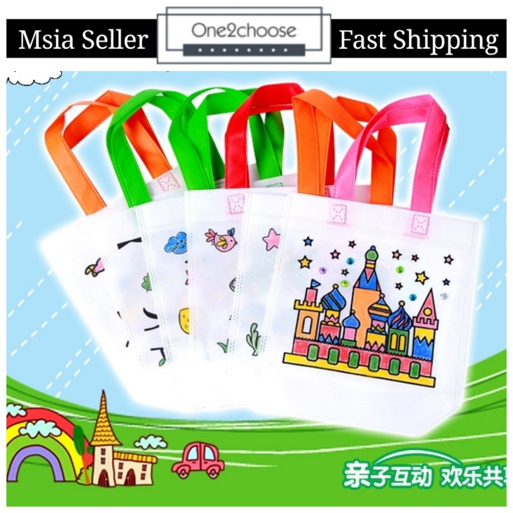 Coloring ECO Bag Children Handmade DIY Colouring Bag Art Craft kit ...