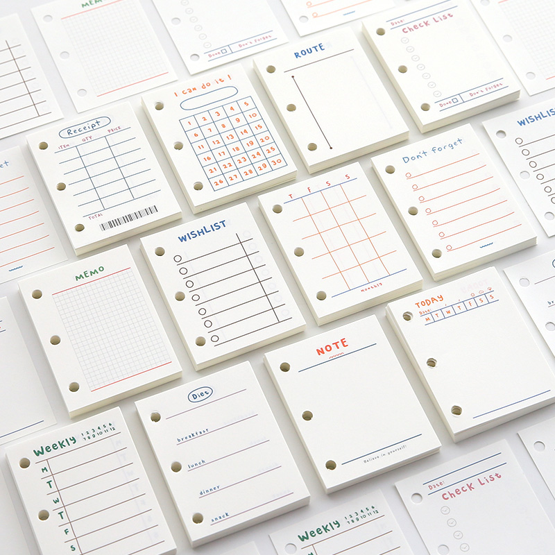 [Y&G] Mini 3 Holes Loose-leaf Notebook Refills Cute Mini Handbook ...