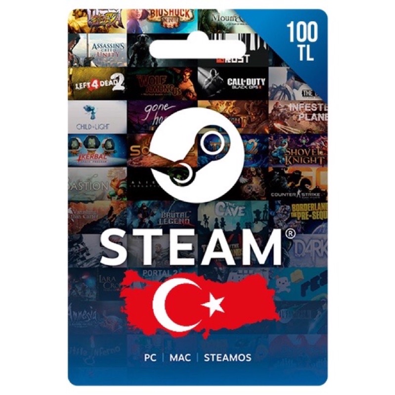 TR Steam wallet Turkey Wallet Gift Card TRY Digital Code 100/200/300 ...