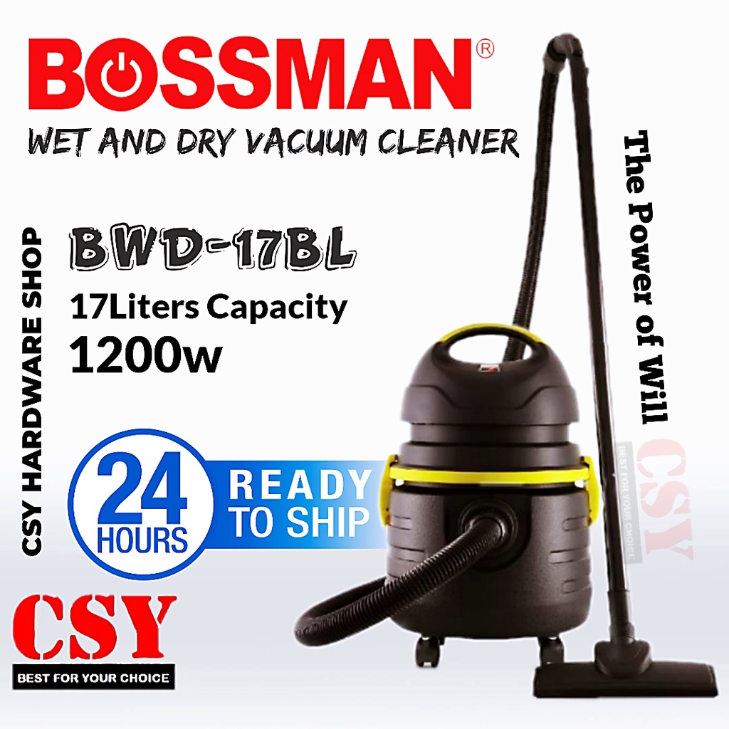 BOSSMAN BWD-17BL Wet and Dry Vacuum Cleaner 17 Liter | Shopee Malaysia