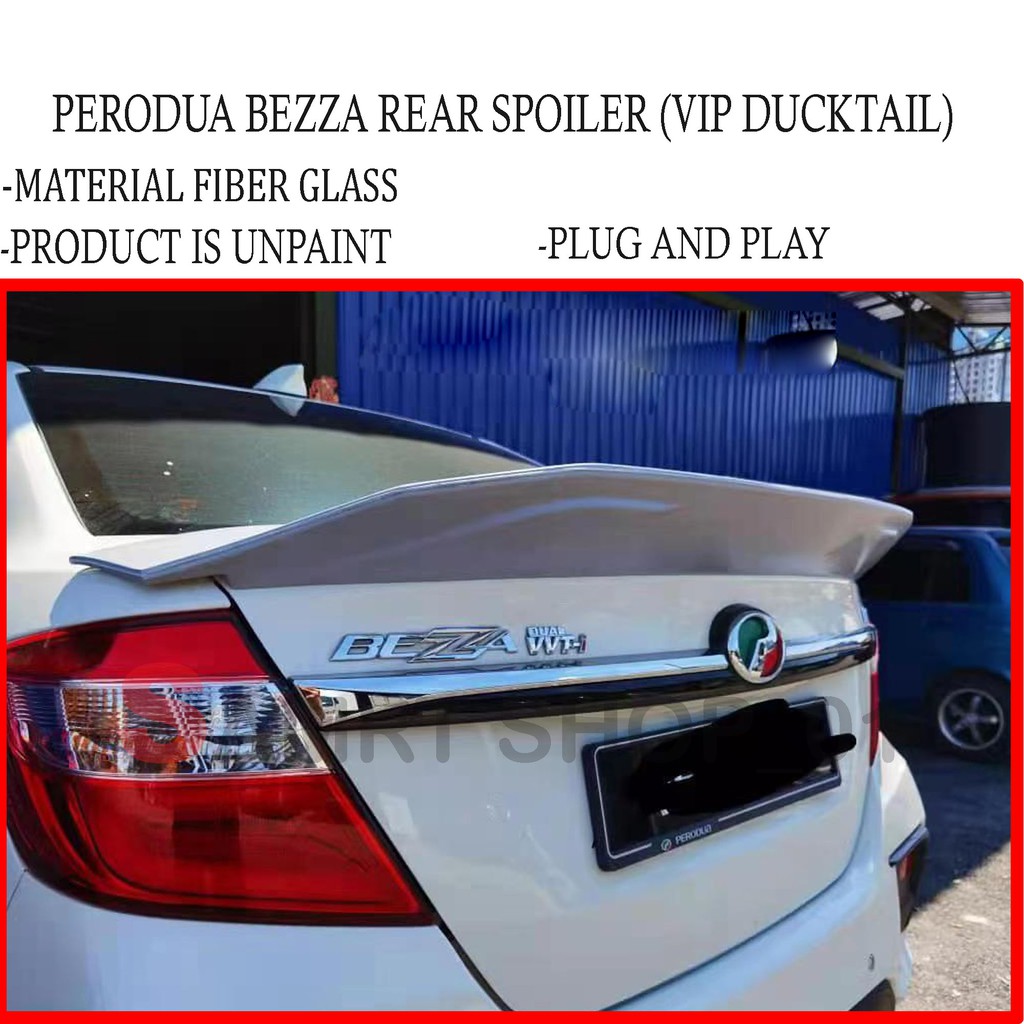 Perodua bezza Vip style rear boot trunk ducktail lip spoiler | Shopee ...