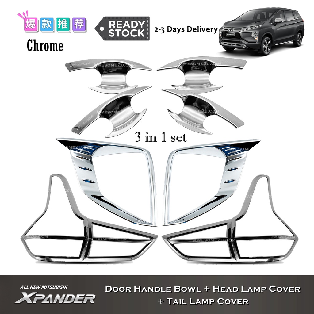 Awesome2u Mitsubishi Xpander 3 IN 1 Chrome Head Lamp Tail Lamp Door ...