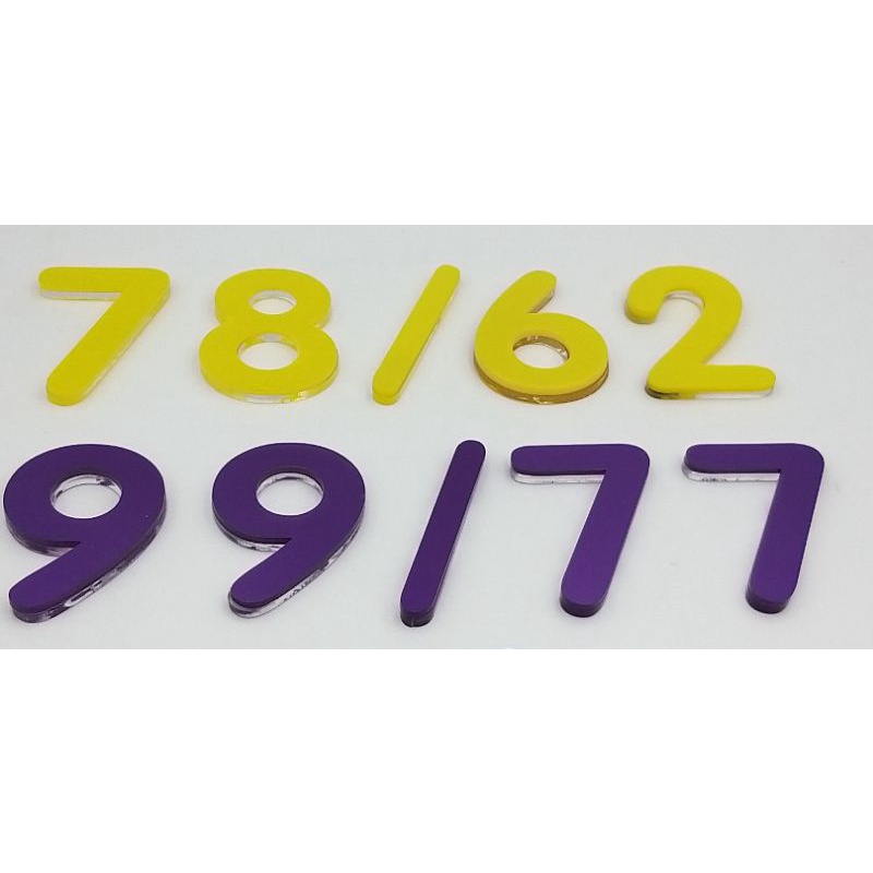 Acrylic House Number Numbers Coloured Stacked Clear 2 Layer 5.5 Cmthere ...