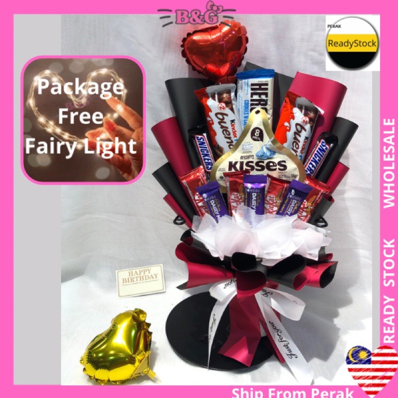 Chocolate Bouquet Flower Birthday Convo Balloon Fairy Coklat Bunga Hadiah Birthday Graduation ...