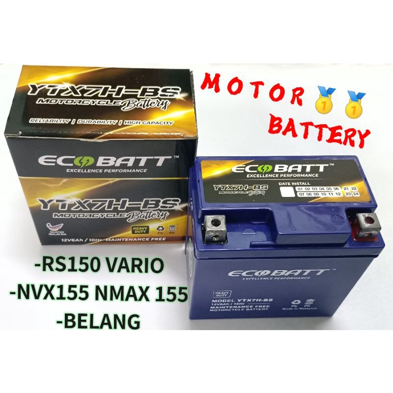 BATTERY RS150 /VARIO 125,150/ NVX 155/ NMAX 155 / BELANG 🥇YTX7H🥇 ...