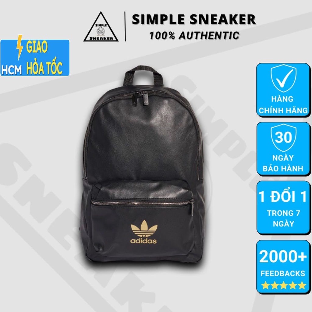 Adidas Originals Leather Black Gold Backpack - Adidas Auth Backpack ...