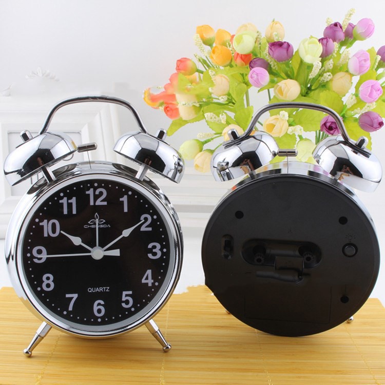 E-Sonic Twin Bell Loud Analogue Alarm Clock - Black/White Jam Locing ...